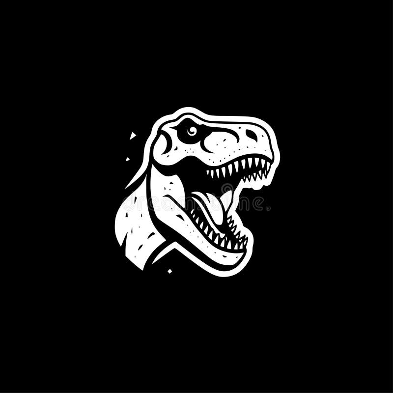 T-rex - Black and White Vector Illustration Stock Vector - Illustration ...