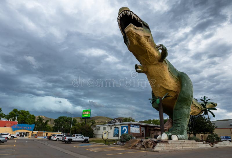 The T-Rex Dinosaur of Drumheller in Alberta Canada Editorial Stock ...