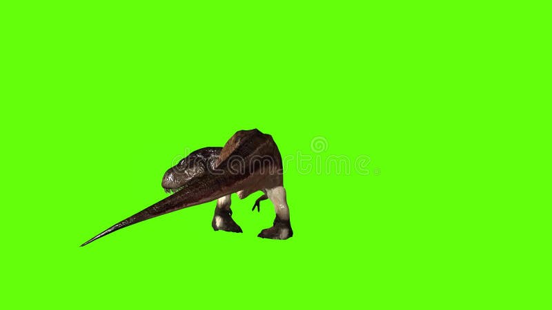 T-rex Dinosaur Turn 180 Left Look Right Green Screen Animation 3D ...
