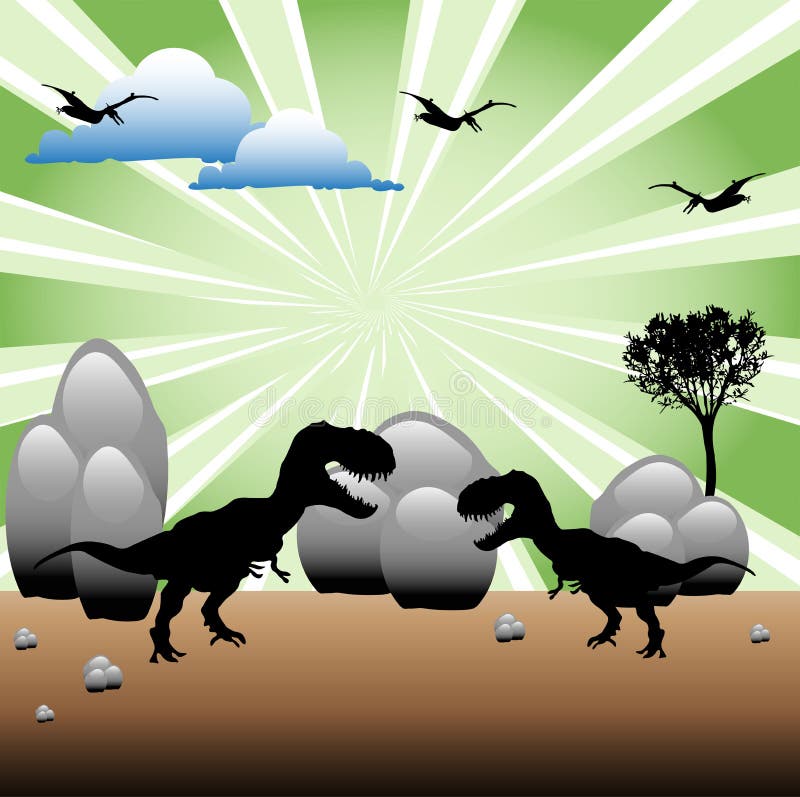 T-Rex fight stock vector. Illustration of godzilla, jurassic - 9114550