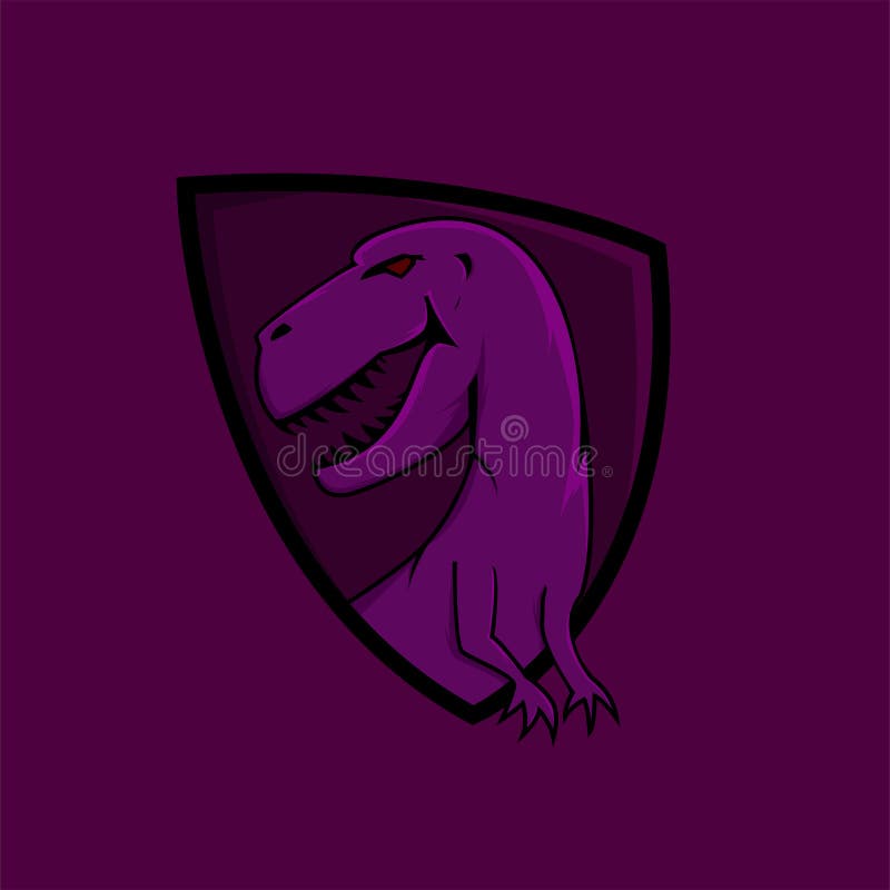 Purple T-Rex gaming logo stock illustration. Illustration of monster ...