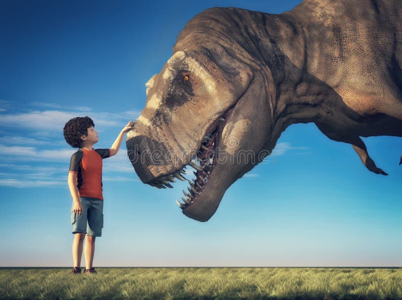 T rex pet stock illustration. Illustration of child - 166141942