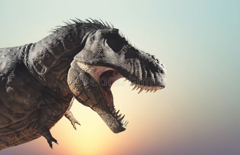 Tyrannosaurus Rex Dinosaur Attack Oviraptor Stock Illustration ...