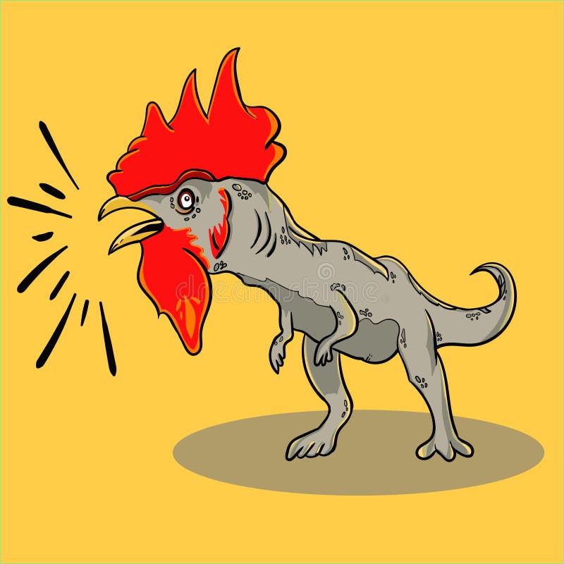 T Rex with Rooster Head Vector Illustration Stock Vector - Illustration ...