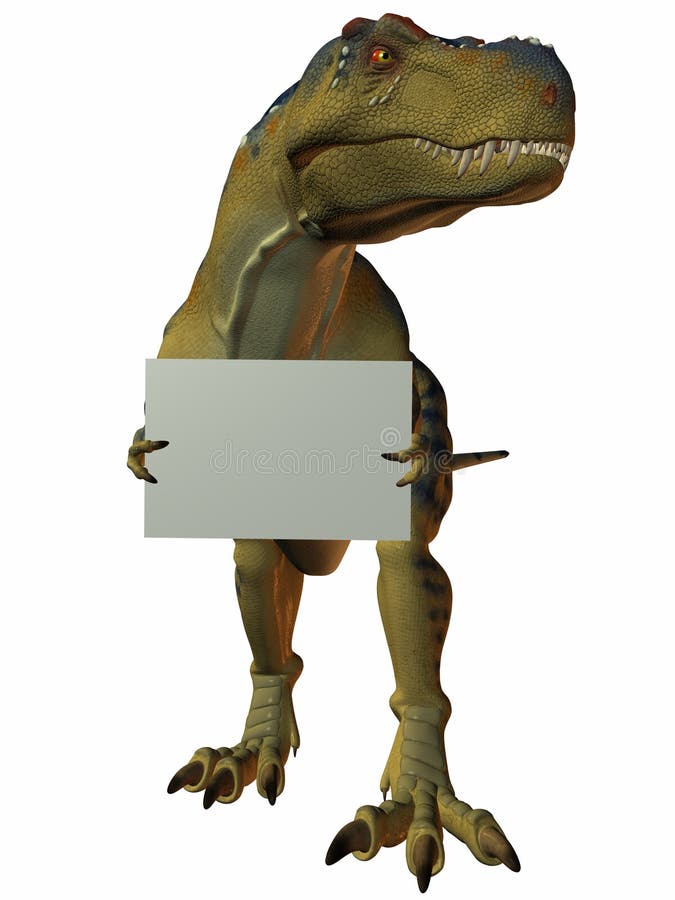 T-Rex with Sign stock illustration. Illustration of dinosaur - 2448379