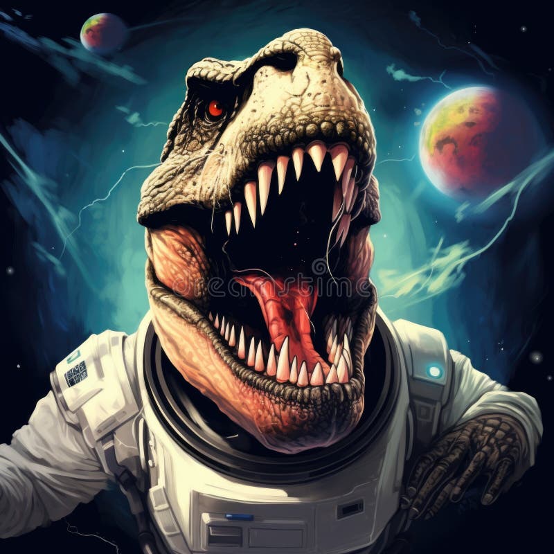 T-rex on space, dino art stock illustration. Illustration of vector - 308622648