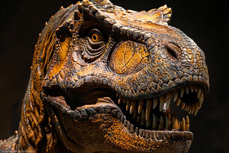 The T Rex Statue Has a Large Head and Teeth, High Quality, High ...
