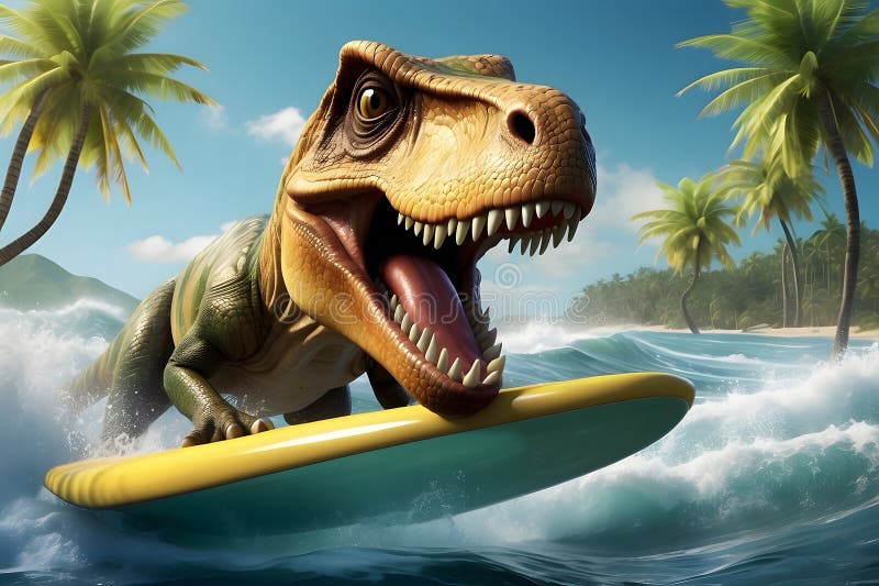 Surfing Dinosaur Stock Illustrations – 166 Surfing Dinosaur Stock ...