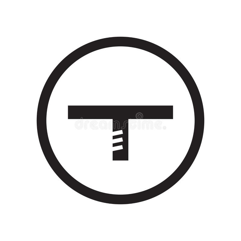 T Road Intersection Icon Vector Sign and Symbol Isolated on White ...