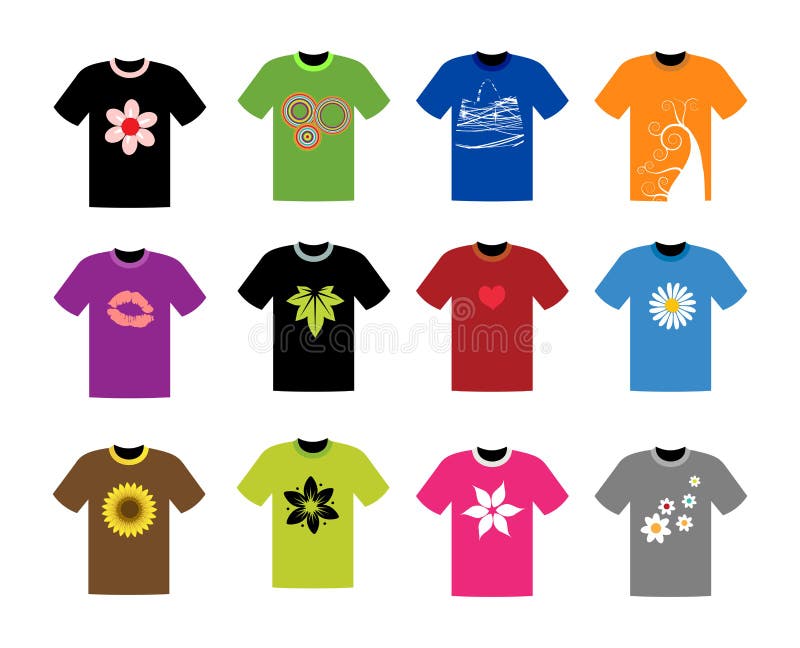 T-shirt Collection for Your Design Stock Vector - Illustration of print ...