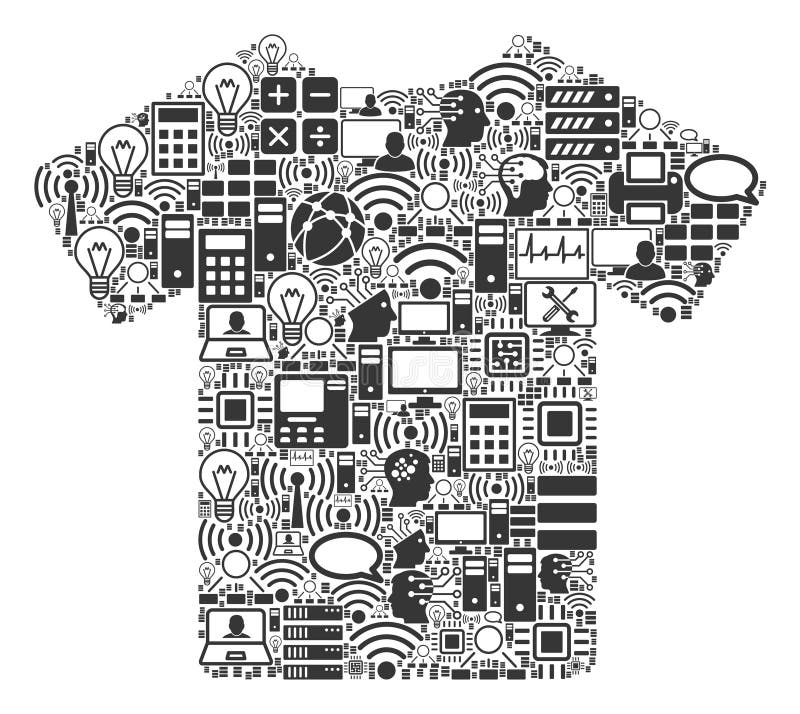 T Shirt Composition Icon For Bigdata And Computing Stock Vector