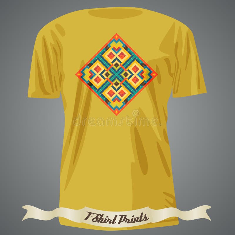 T-shirt Design with Abstract Dotted Pattern Stock Vector - Illustration ...