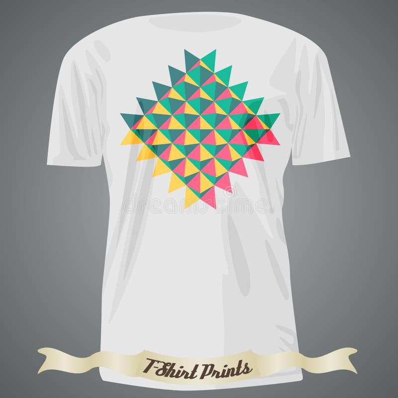 T-shirt Design with Abstract Triangle Pattern Stock Vector ...