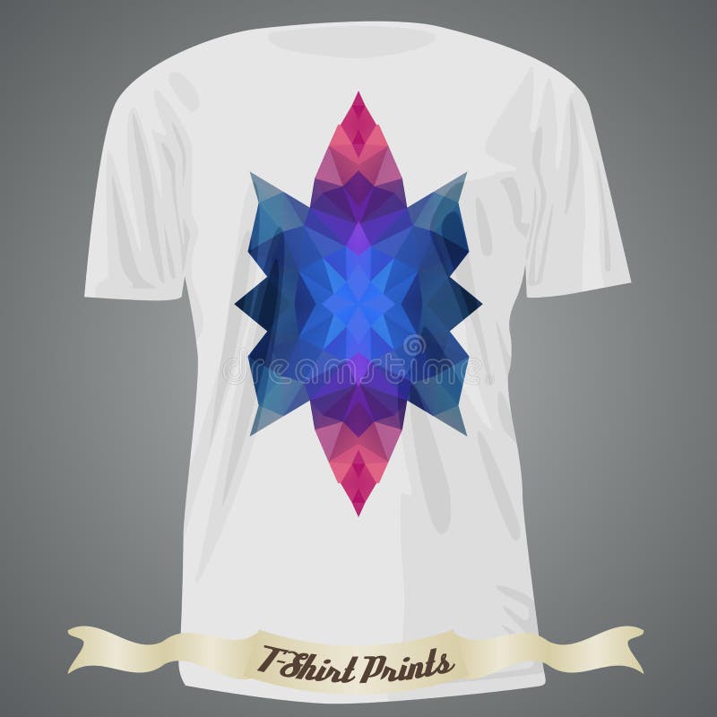 T-shirt Design with Colorful Abstract Illustration with Triangle Stock ...