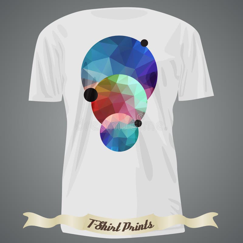 T-shirt Design with Colorful Abstract Illustration with Triangle Stock ...