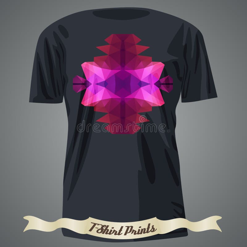 T-shirt Design with Colorful Abstract Illustration with Triangle Stock ...