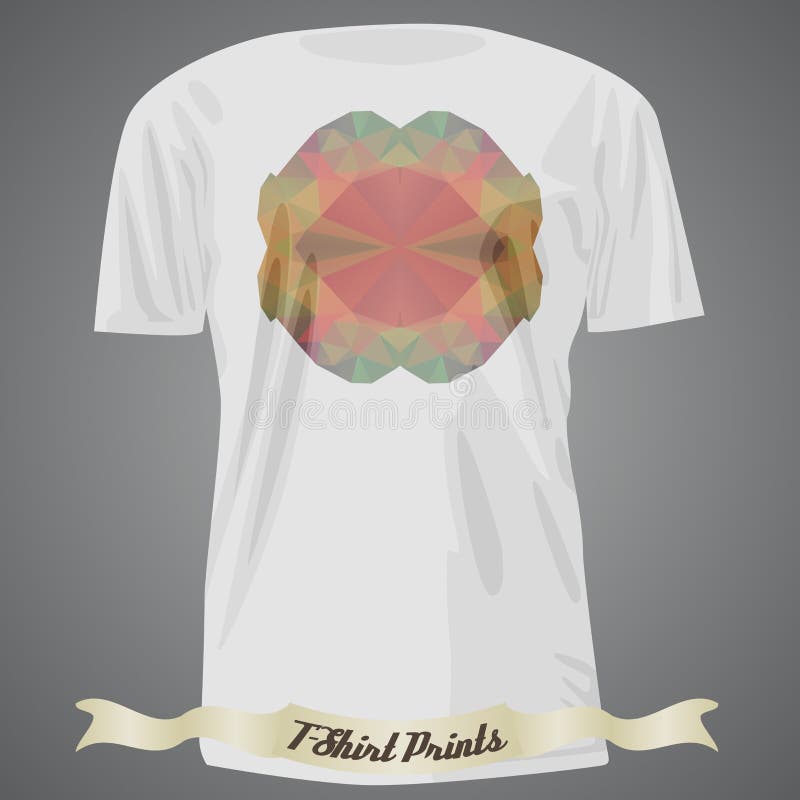 T-shirt Design with Colorful Abstract Illustration with Triangle Stock ...
