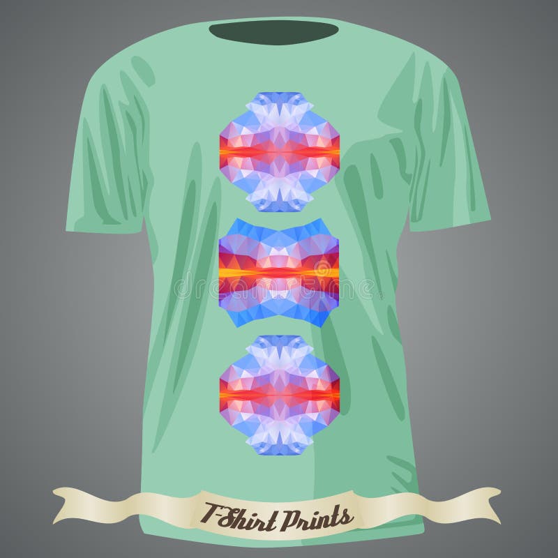 T-shirt Design with Colorful Abstract Illustration with Triangle Stock ...