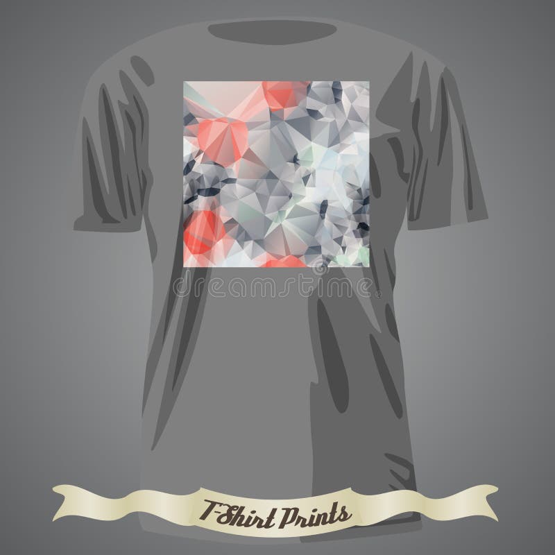 T-shirt Design with Colorful Square Shape with Abstract Art Stock ...