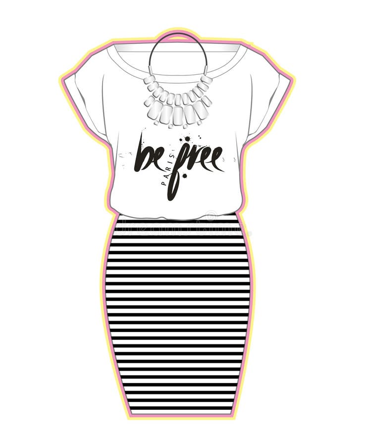 T-shirt Design. Fashion Look Stock Vector - Illustration of clothing ...