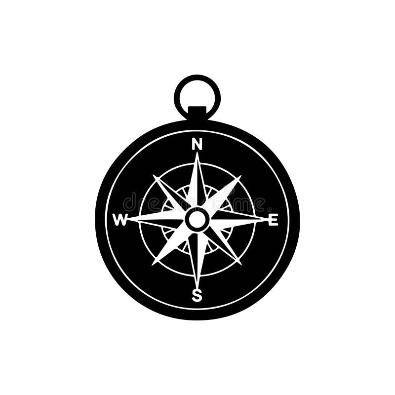 Vintage Compass Silhouette in Clean Vector Art Stock Illustration ...