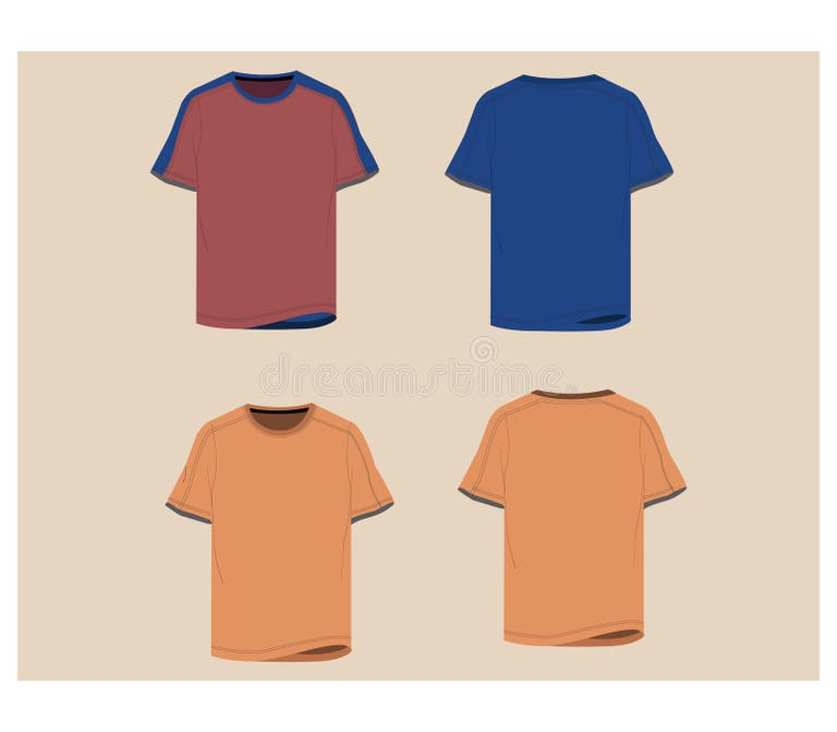 Front Back View Pattern Design T Shirt for Men. Stock Vector ...