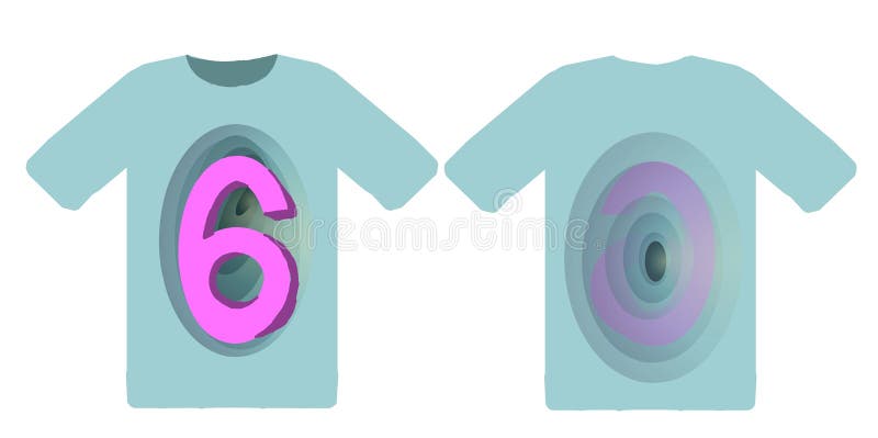 T-shirt Design with the Number 6 Inside the T-shirt Stock Illustration ...