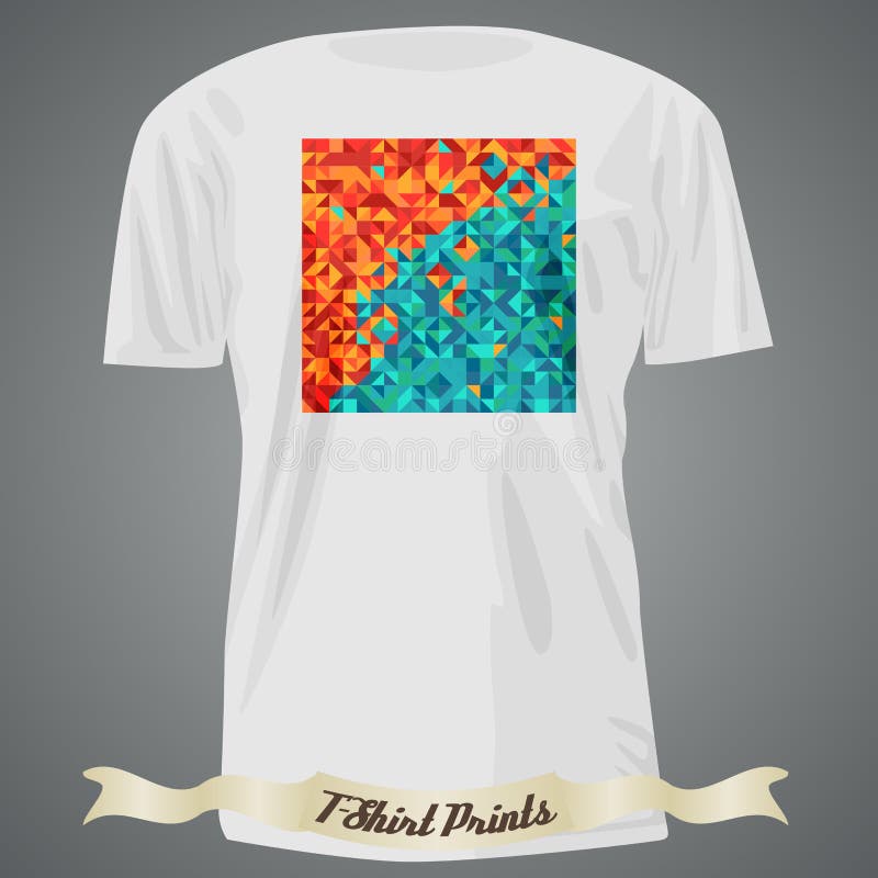 T-shirt Design with Rectangle with Triangle Pattern Stock Vector ...
