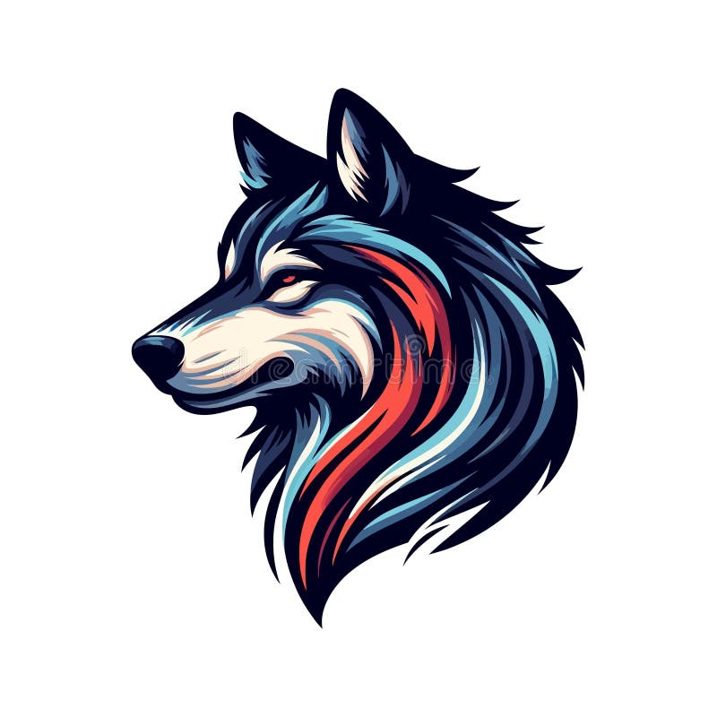 Fierce Wolf Face Vector Art Drawing Stock Vector - Illustration of bold ...