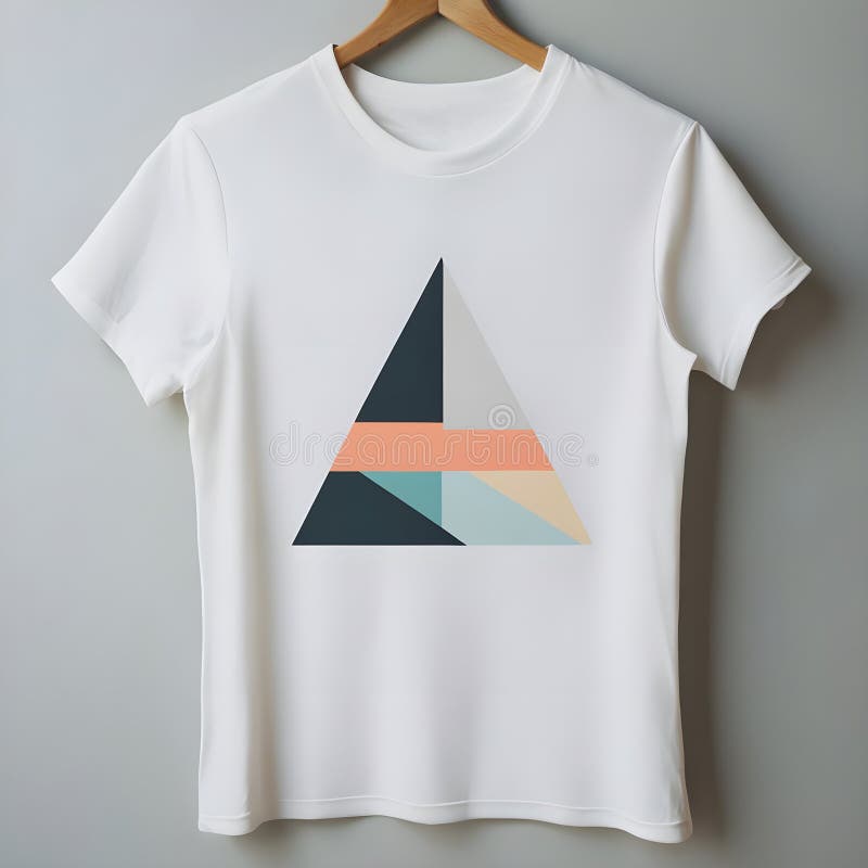 T Shirt Design, White Tshirt with Geometric Pattern Stock Illustration ...