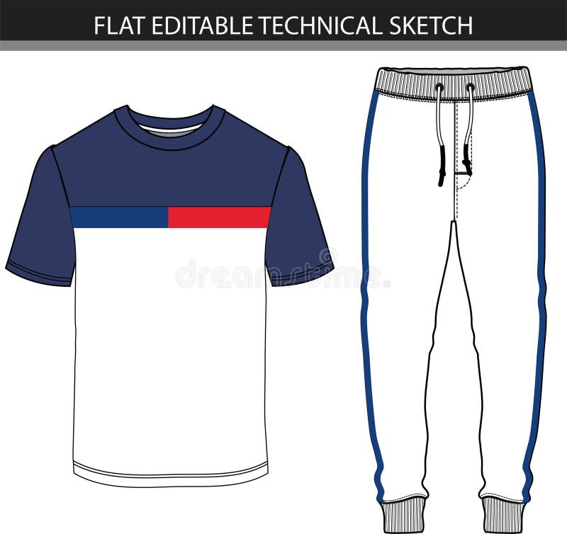 Jacket Color Block Flat Sketch Stock Illustrations – 21 Jacket Color ...