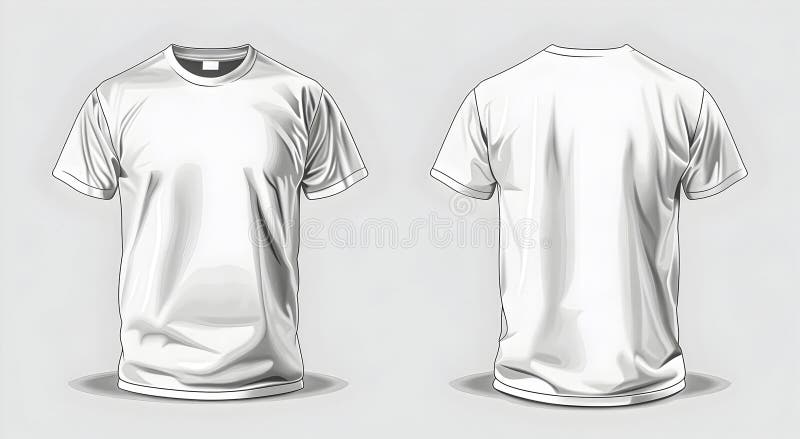 T-shirt Layout. White Blank T-shirt Front and Back Views Stock Photo ...