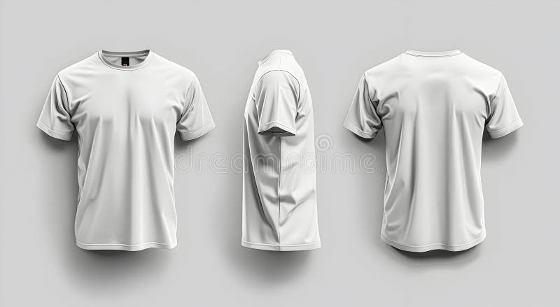 T-shirt Layout. White Blank T-shirt Front and Back Views Stock Photo ...