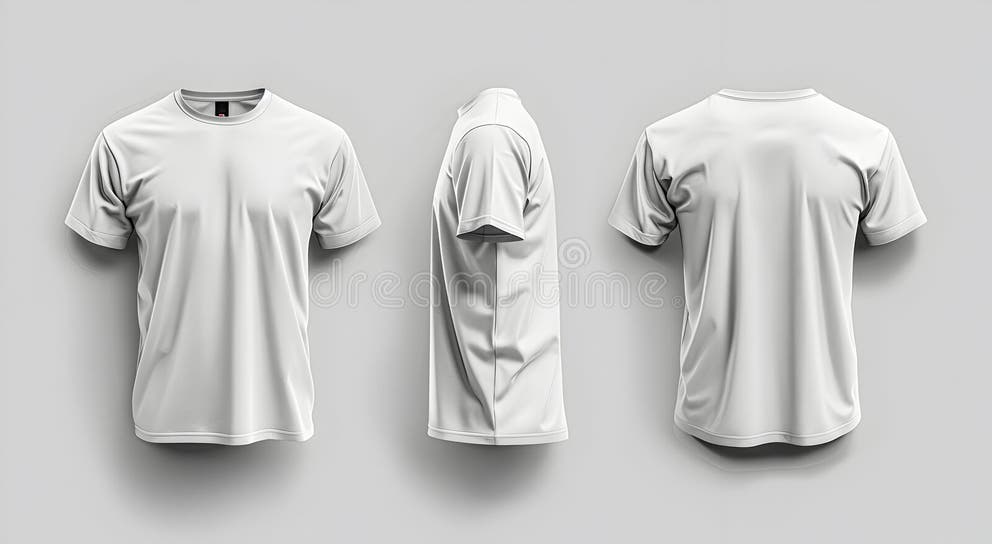 T-shirt Layout. White Blank T-shirt Front and Back Views Stock Photo ...