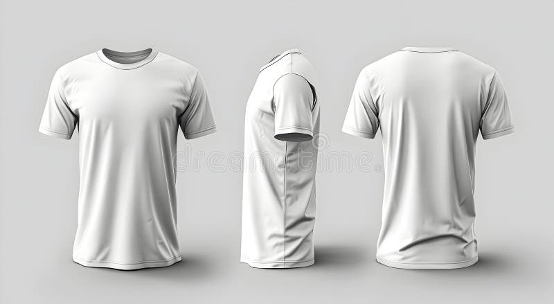 T-shirt Layout. White Blank T-shirt Front and Back Views Stock Image ...