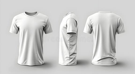 T-shirt Layout. White Blank T-shirt Front and Back Views Stock Image ...