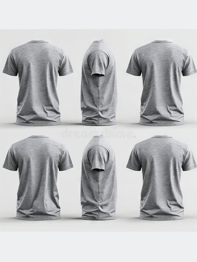 T Shirt Mockups - Front, Back and Side View Stock Illustration ...