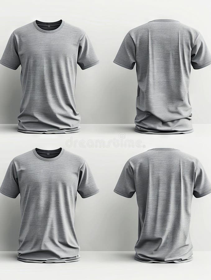T-shirt Mockups - Front, Back and Side View Stock Illustration ...