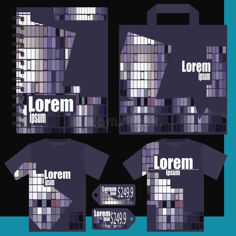 T-shirt, Price List, a Notepad, a Package Stock Illustration ...
