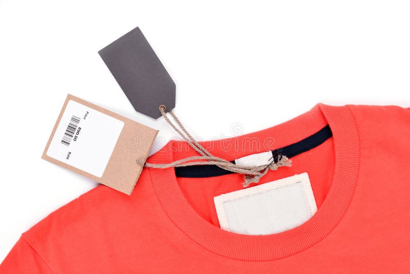 Shirt Price Tag. Rectangular Tag is Attached To a Sweater Stock Photo ...