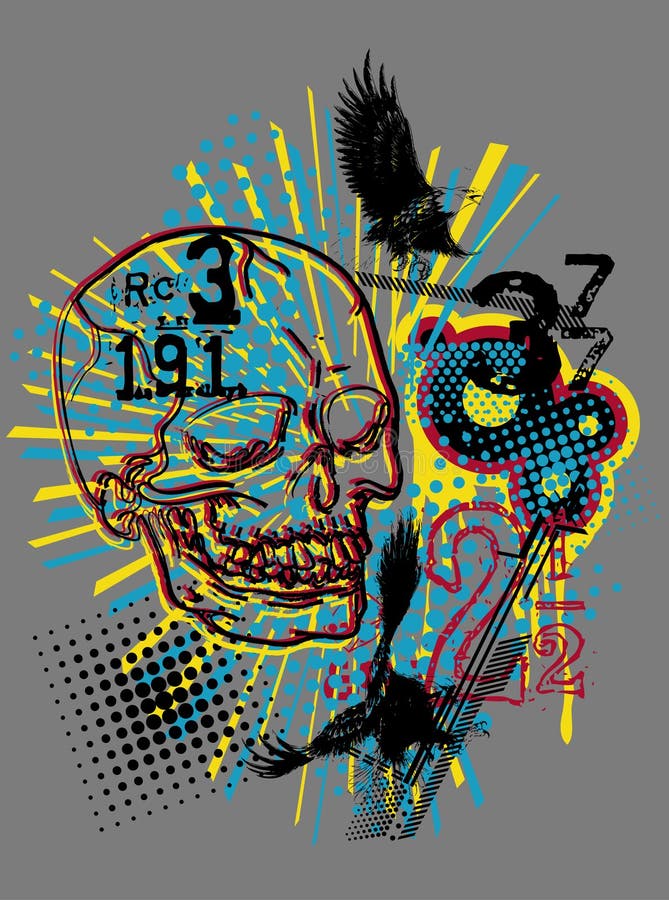 Freak Skull Design stock vector. Illustration of abstract - 4333960