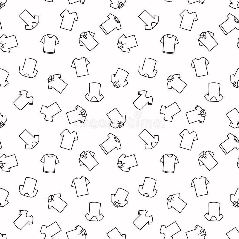 T-shirt Seamless Vector Pattern in Outline Style Stock Vector ...