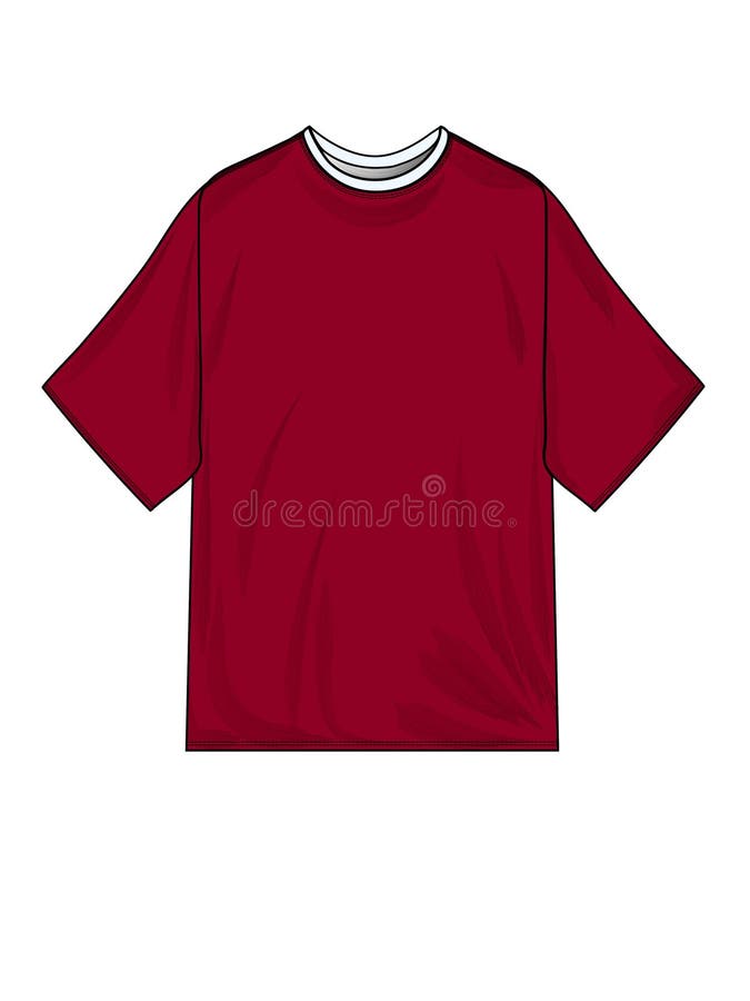 Minimalist Maroon T-Shirt Graphic Isolated. Stock Illustration ...