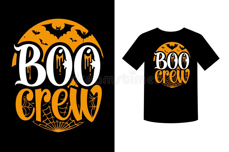Boo Crew Halloween T-Shirt Design Stock Vector - Illustration of fall ...