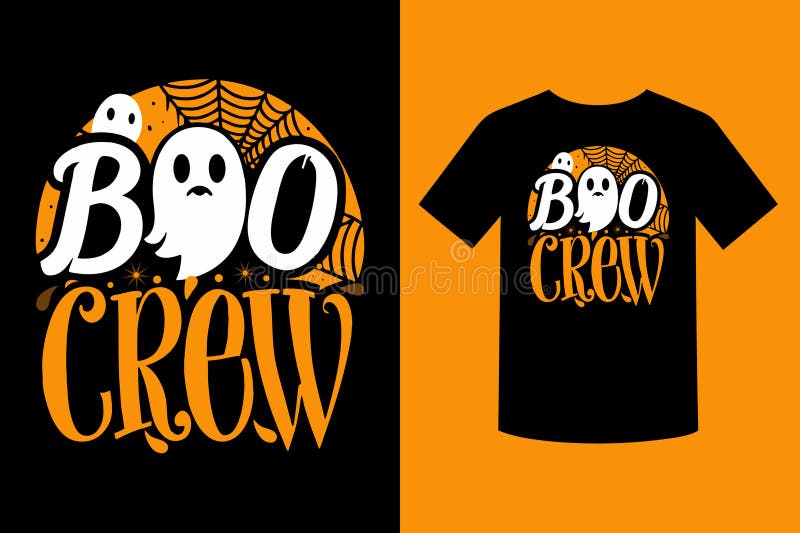 Boo Crew Halloween Day T-Shirt Design. Stock Vector - Illustration of ...
