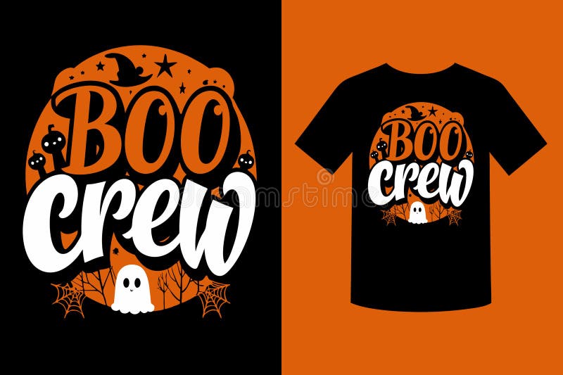 Boo Crew Halloween Day T-Shirt Design. Stock Illustration ...