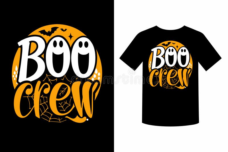 Boo Crew Halloween Day T-Shirt Design. Stock Illustration ...