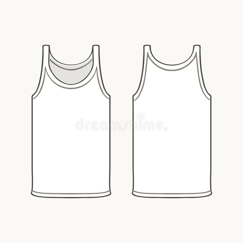 White Blank Singlet Cloth Template. Stock Vector - Illustration of ...