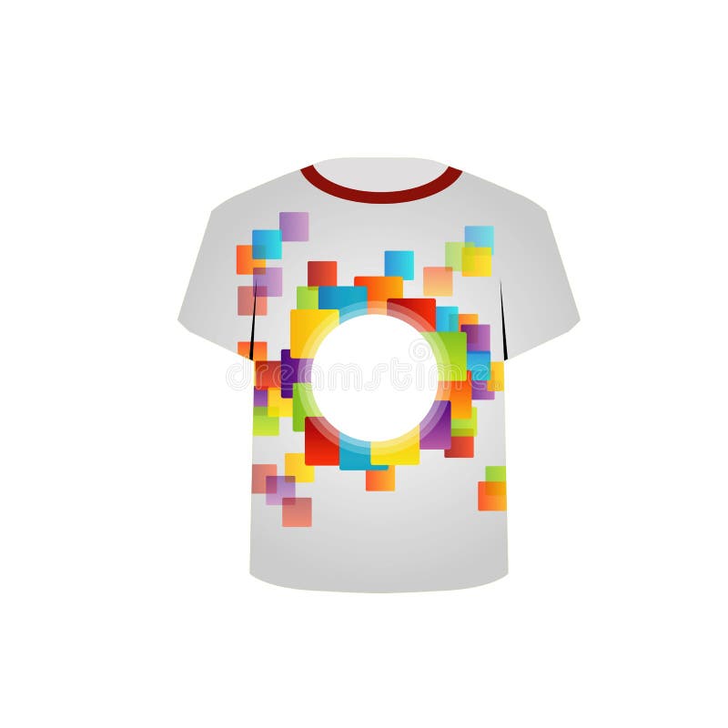 T Shirt Template with Colorful Pattern Graphic Stock Illustration ...