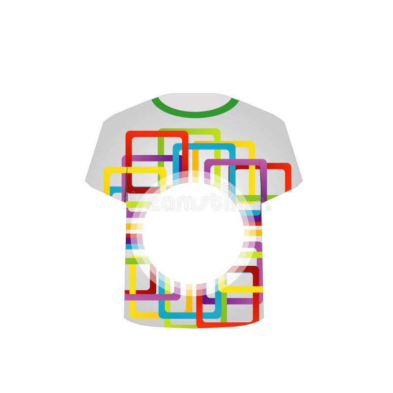 T Shirt Template with Colorful Pattern Graphic Stock Illustration ...